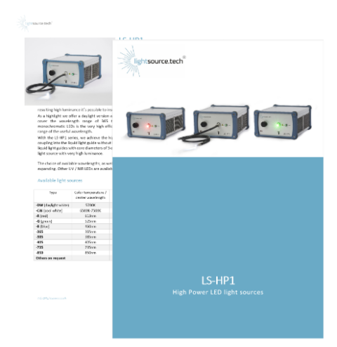 High power monochromatic LED light sources: The LS-HP1 series
